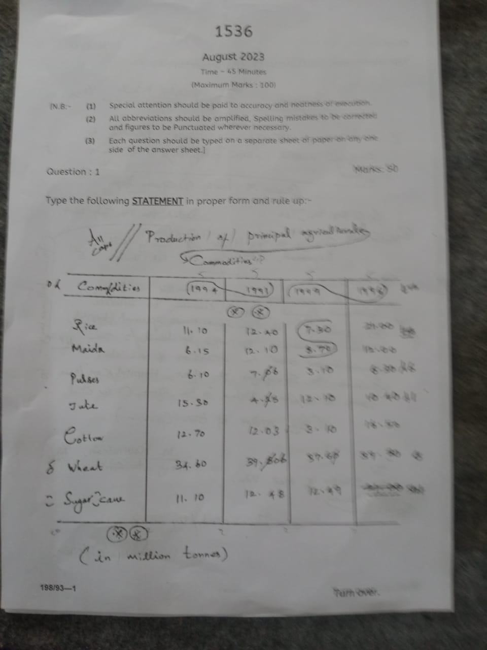 typewriting exam Agust 26-08.2023 All question paper 2023 pdf download